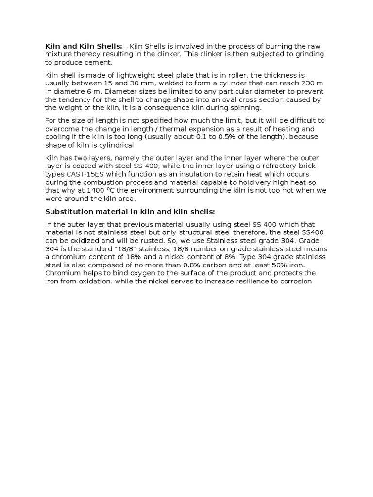 Kiln and Kiln Shells | PDF