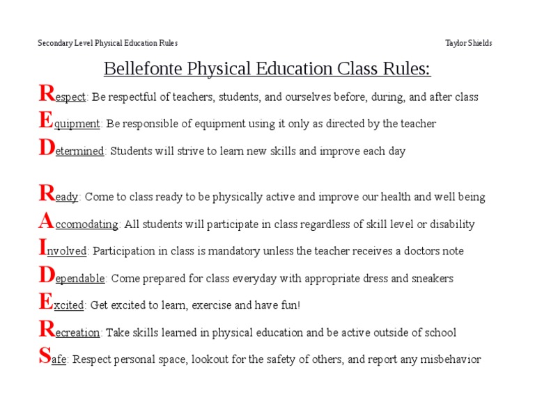 Pe Class Rules | PDF