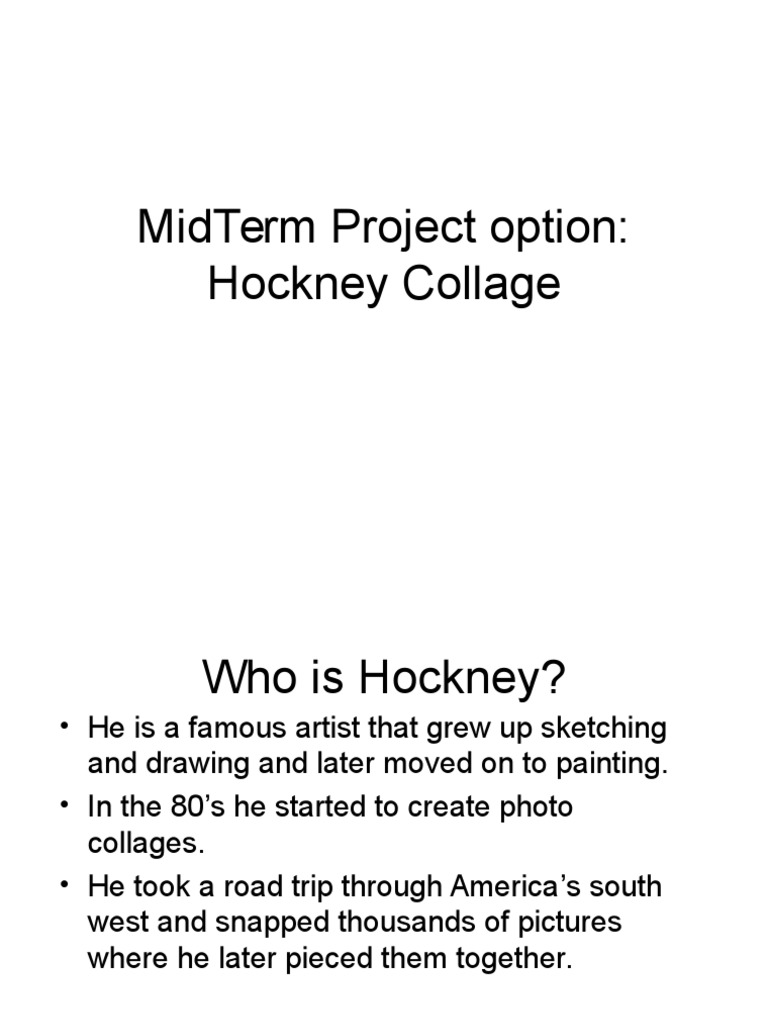 Hockney-Inspired Photo Collage Project | PDF | Art