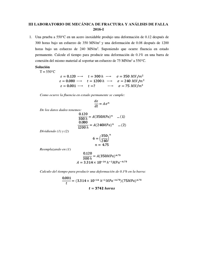 Iii Laboratorio de Mecánica de Fractura y Análisis de Falla 2016 PDF | PDF | Aluminio ...