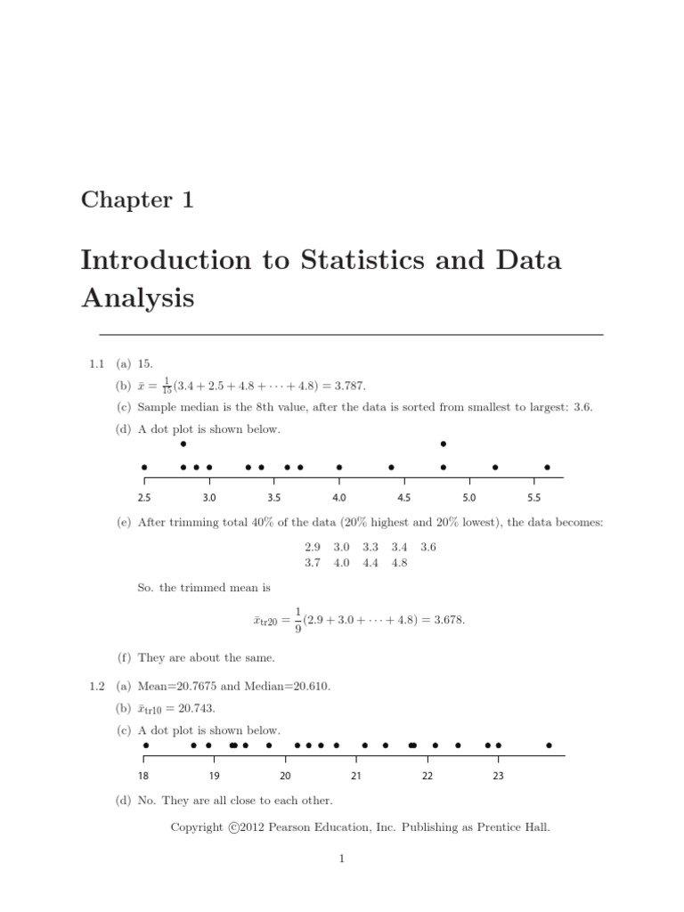 Introduction To Statistics and Data Analysis | PDF | Histogram | Median