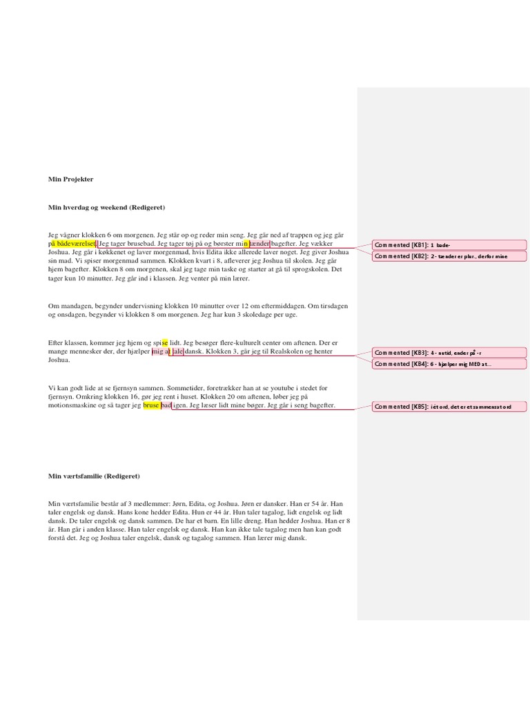 Min Hverdag Og Weekend | PDF