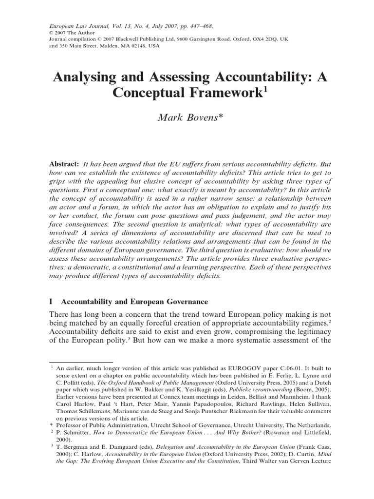 Analysing Accountability | PDF