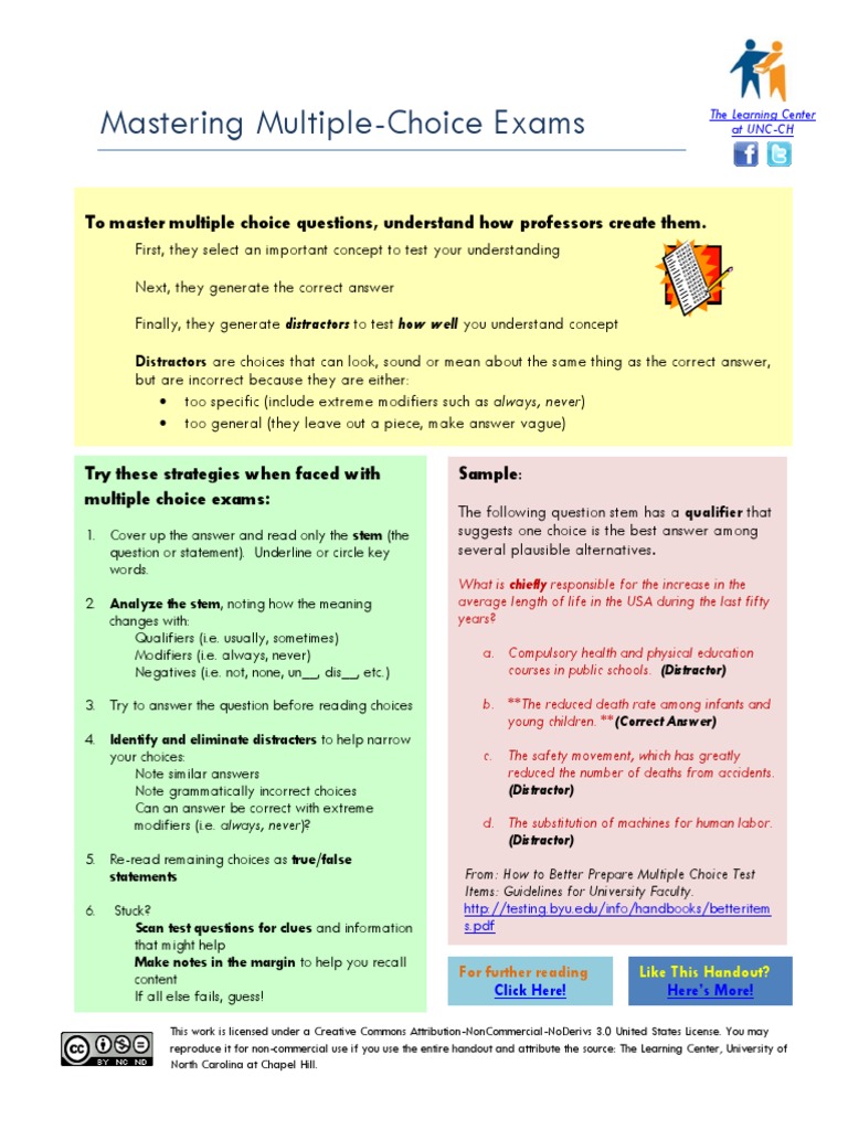 Mastering Multiple-Choice Exams Strategies | PDF | Career & Growth ...