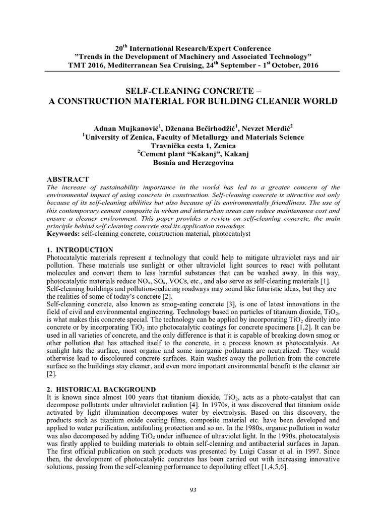 Self-Cleaning Concrete | Download Free PDF | Titanium Dioxide | Concrete