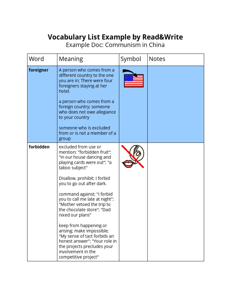 Vocabulary List for Communism in China | PDF | Prison | Communism