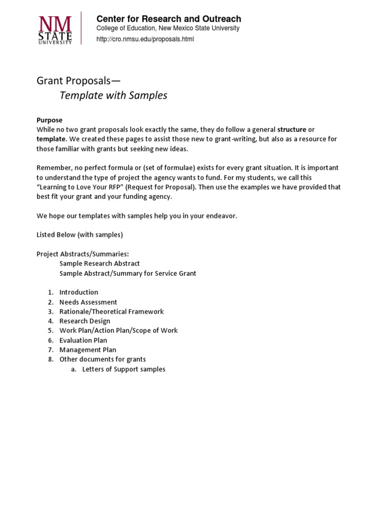 NM State University Grant Proposals and Examples | Download Free PDF ...