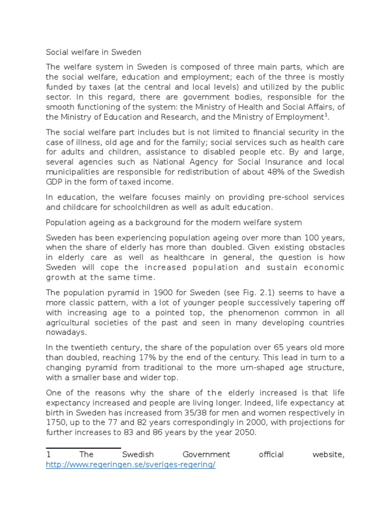 Social Welfare in Sweden | PDF | Welfare | Sweden