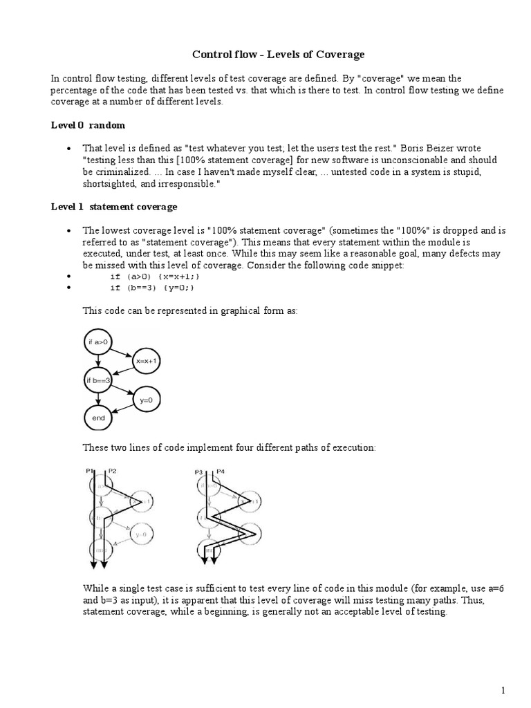 Control Flow Coverage Pdf Control Flow Computer Programming
