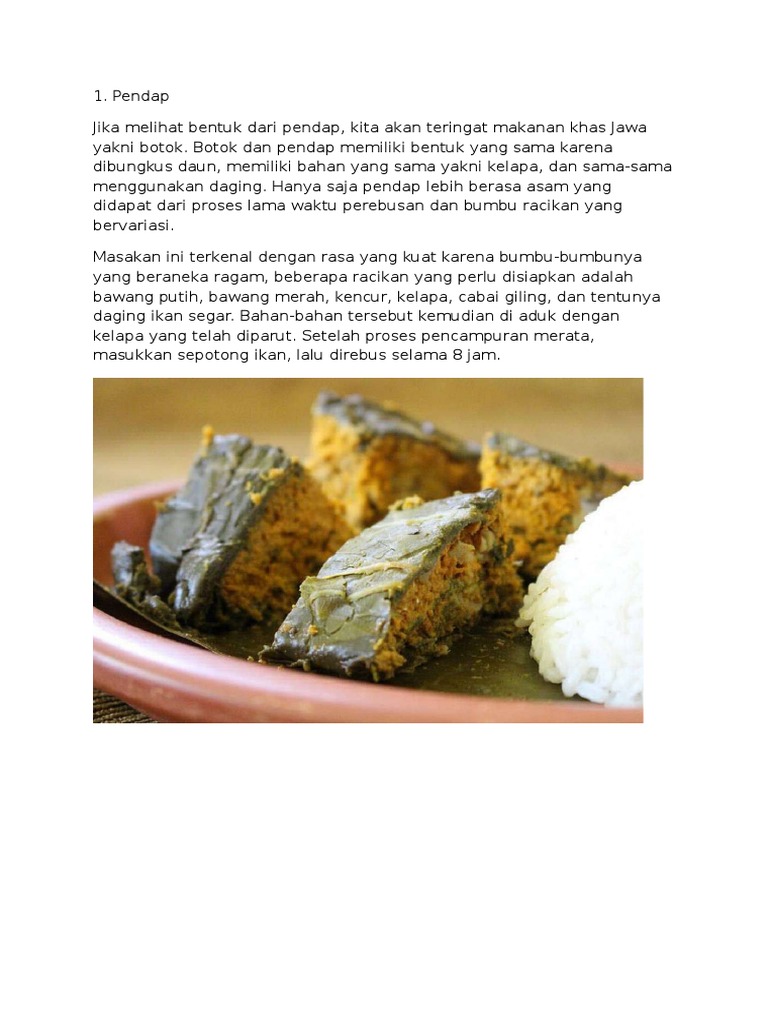 Pendap: Botok Asam Khas dengan Ikan | PDF