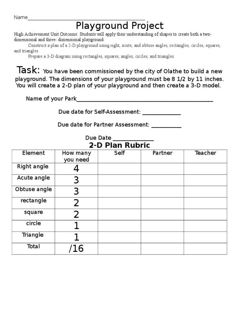 Playground Project 1 2 1 | PDF