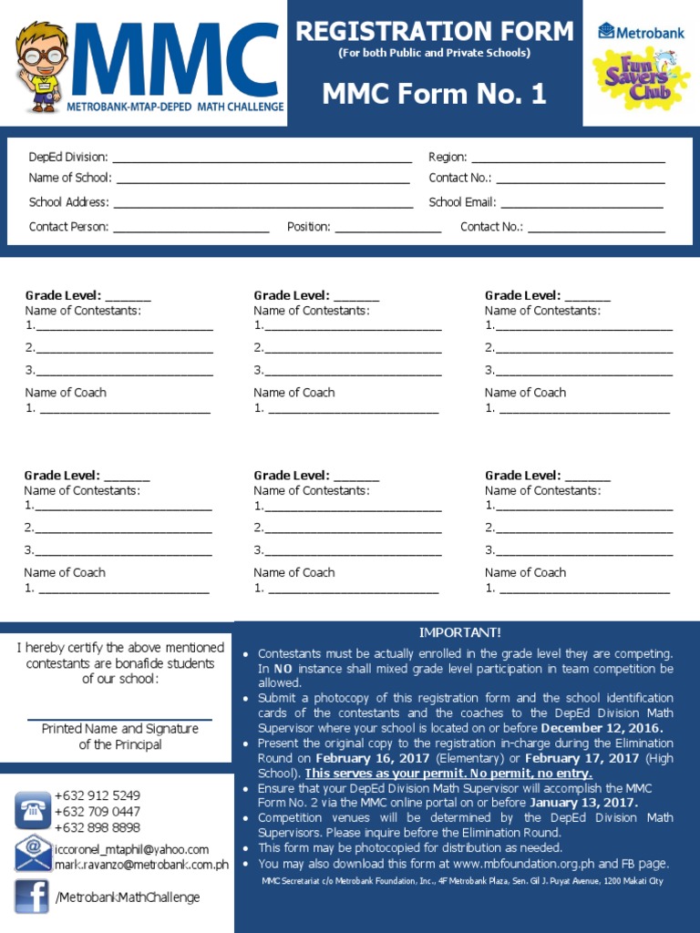 Form 1 MMC 2017 | PDF