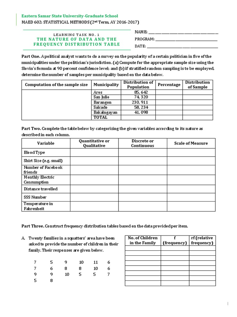 Learning Task 1 | PDF