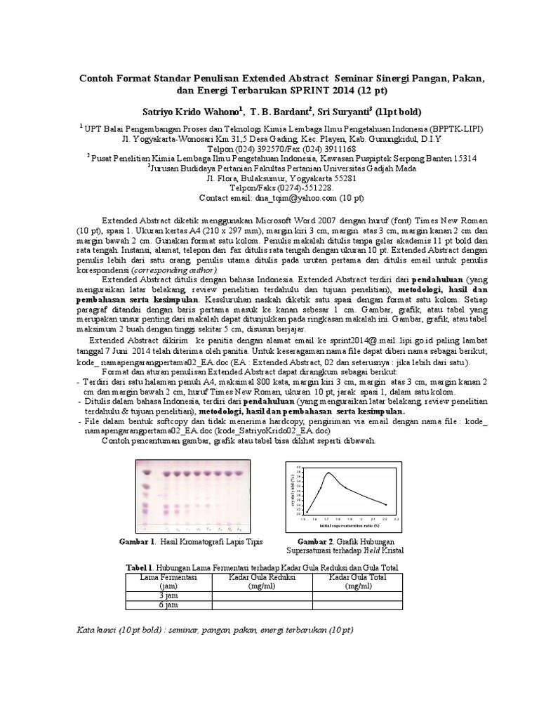 Format Penulisan Extended Abstract | PDF