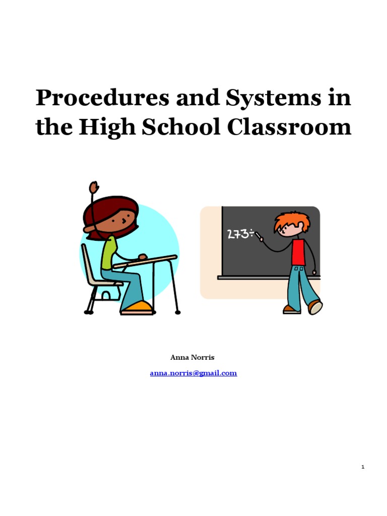 High School Classroom Procedures Guide | PDF | Irony | Classroom