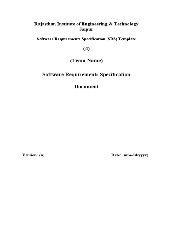 SRS Format | PDF | Specification (Technical Standard) | Interface (Computing)
