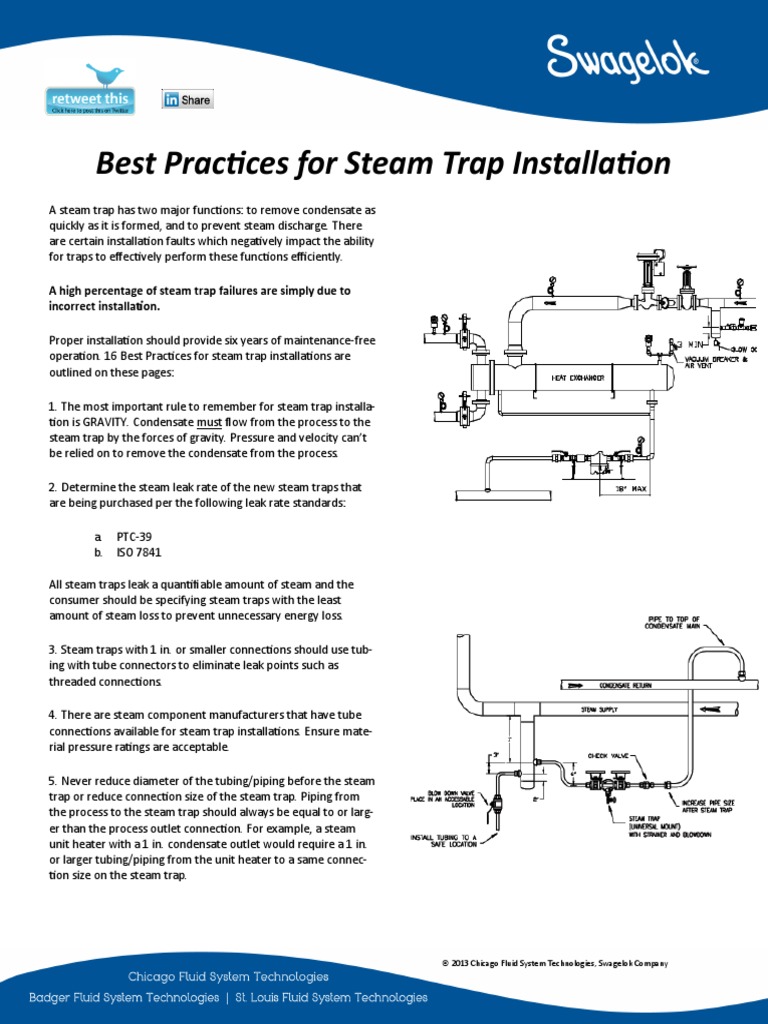 Steam Trap Installation Best Practices STL | PDF | Steam | Pipe (Fluid ... Steam Trap Installation Best Practices STL | PDF | Steam | Pipe (Fluid ...