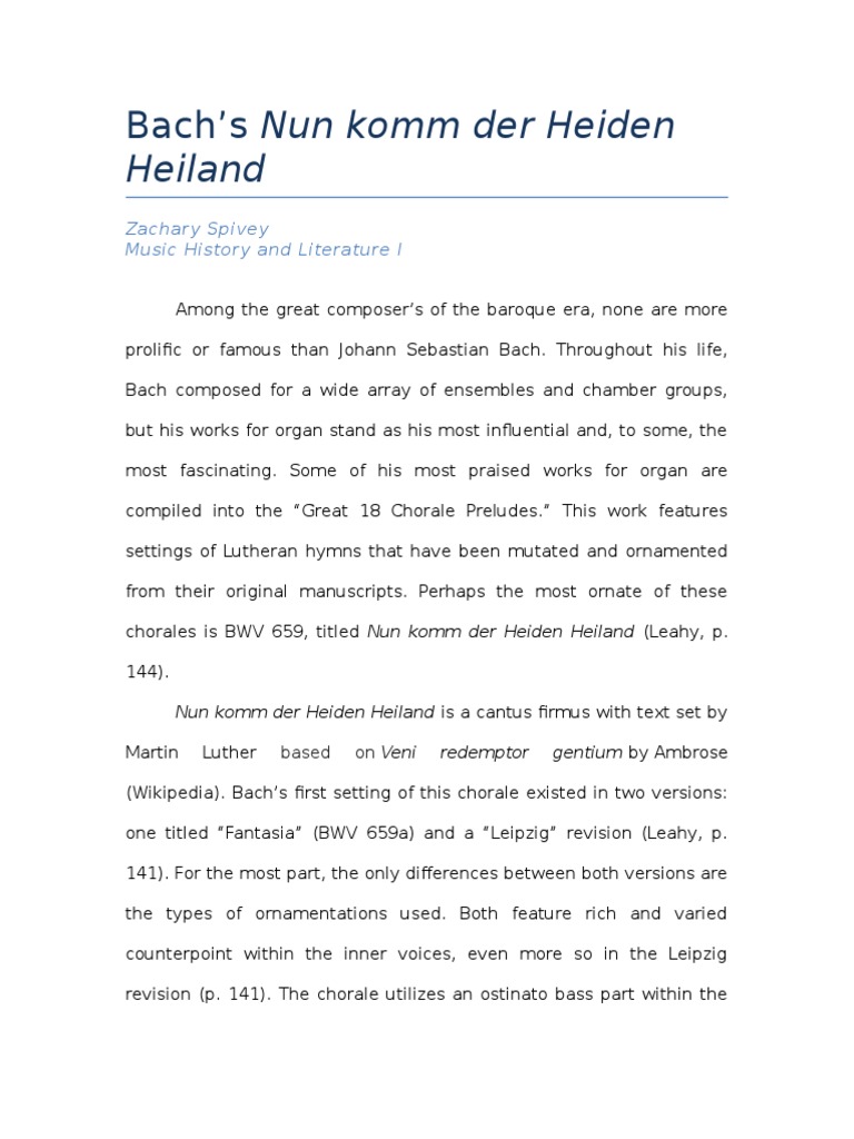 Bach Organ Analysis | PDF | Johann Sebastian Bach | Music Theory