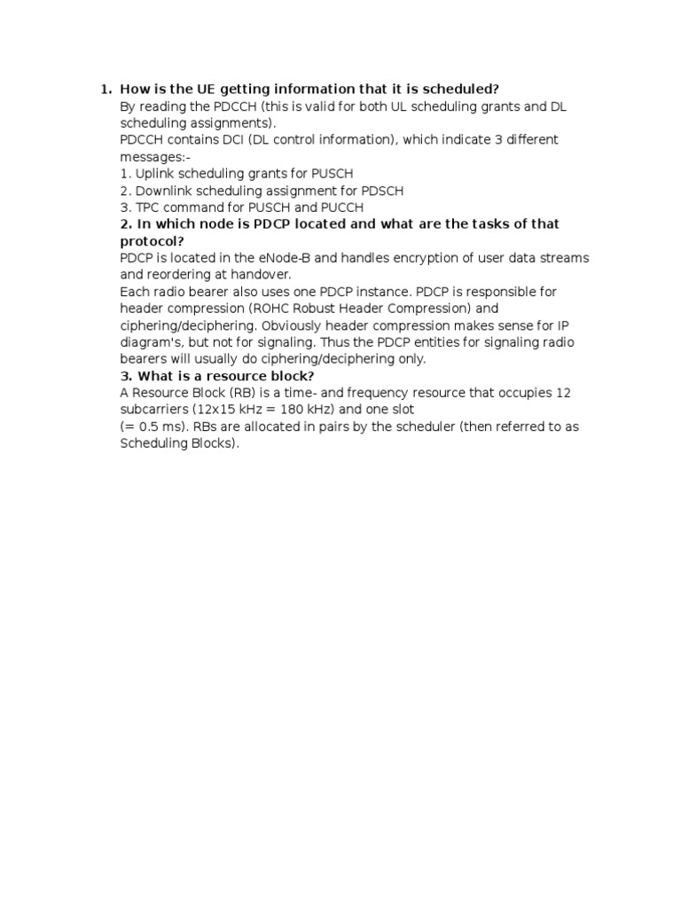 LTE Interview Question and Answer | PDF | Bit Rate | Orthogonal Frequency Division Multiplexing