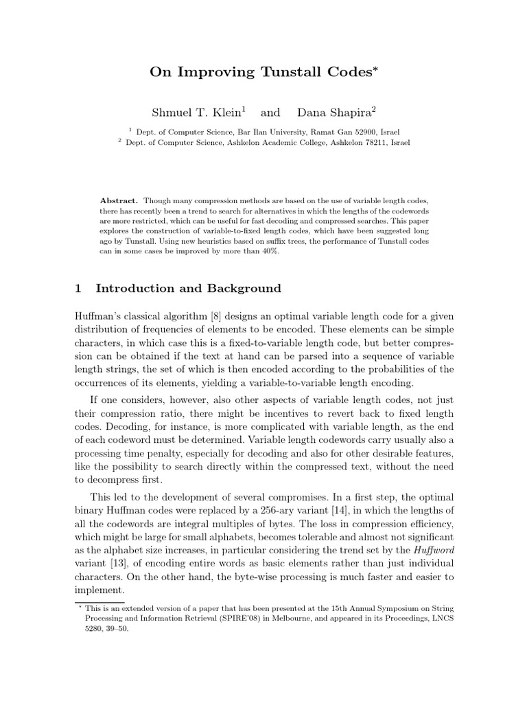 An Improved Heuristic for Constructing Tunstall Codes Using Suffix Trees Results in Over 40% ...