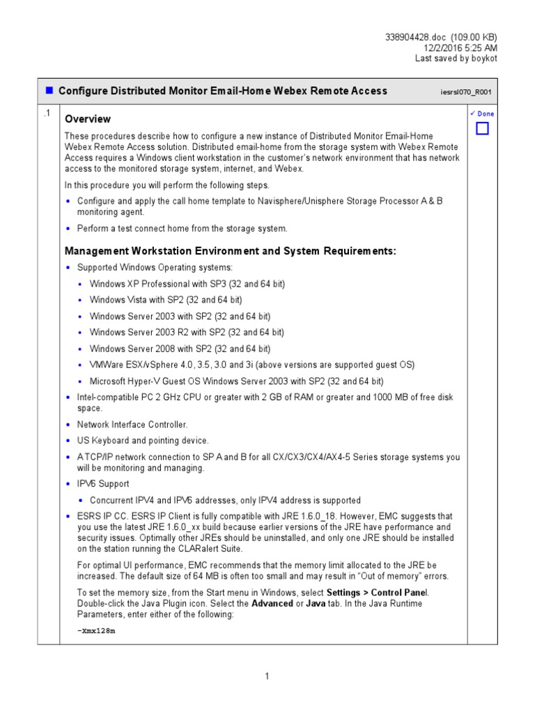 Configure Distributed Monitor Email-Home Webex Remote Access | PDF ...