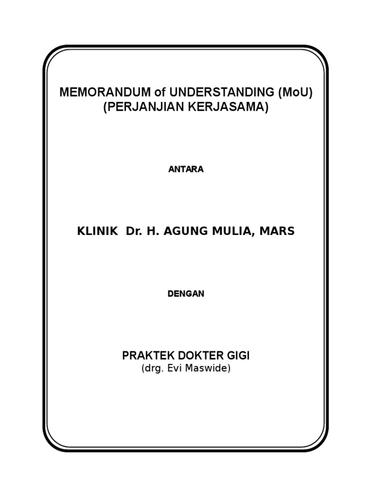 MOU Dokter Gigi | PDF