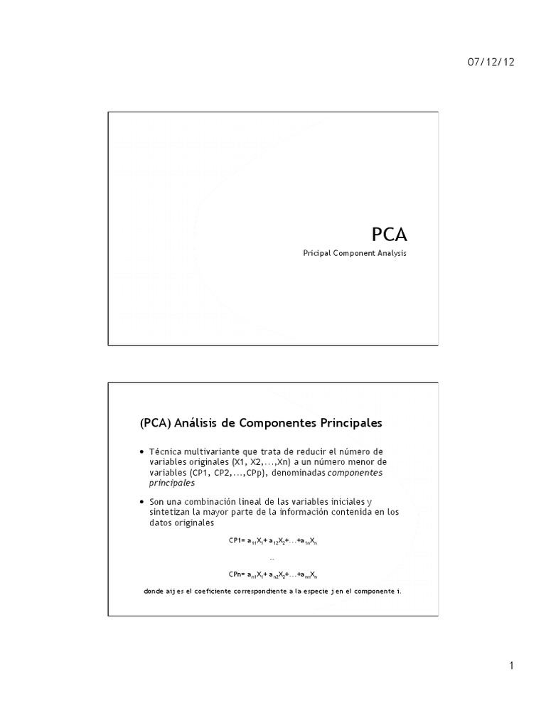 (PCA) Análisis de Componentes Principales | PDF | Análisis de ...