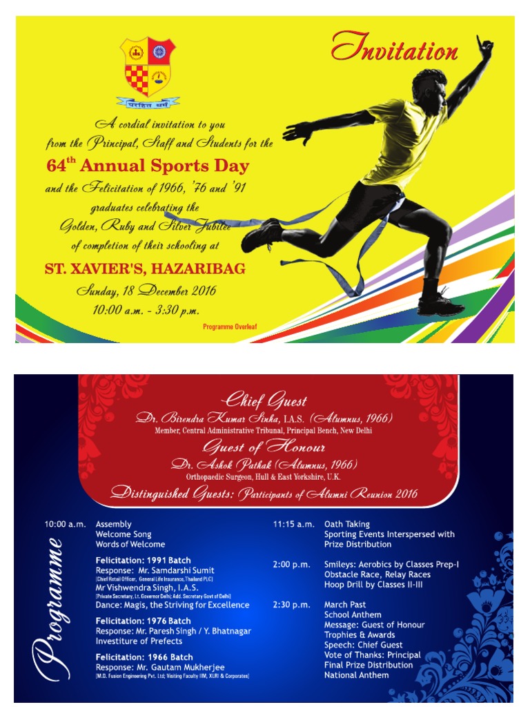 Sports Day Invitation 2016 PDF Pree | PDF