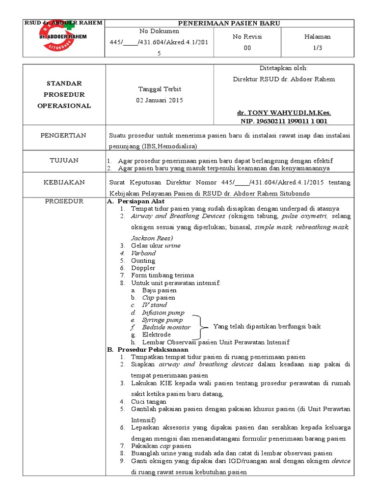 Penerimaan Pasien Baru | PDF | Sains & Matematika