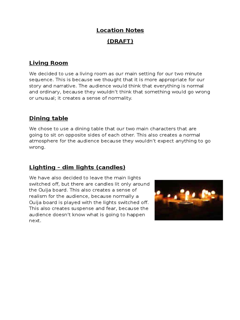Location Notes Draft | PDF