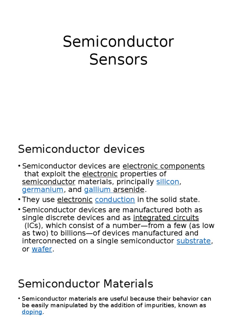 Semiconductor Sensors | PDF