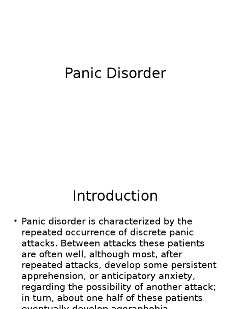 Panic Disorder | PDF | Panic Attack | Agoraphobia