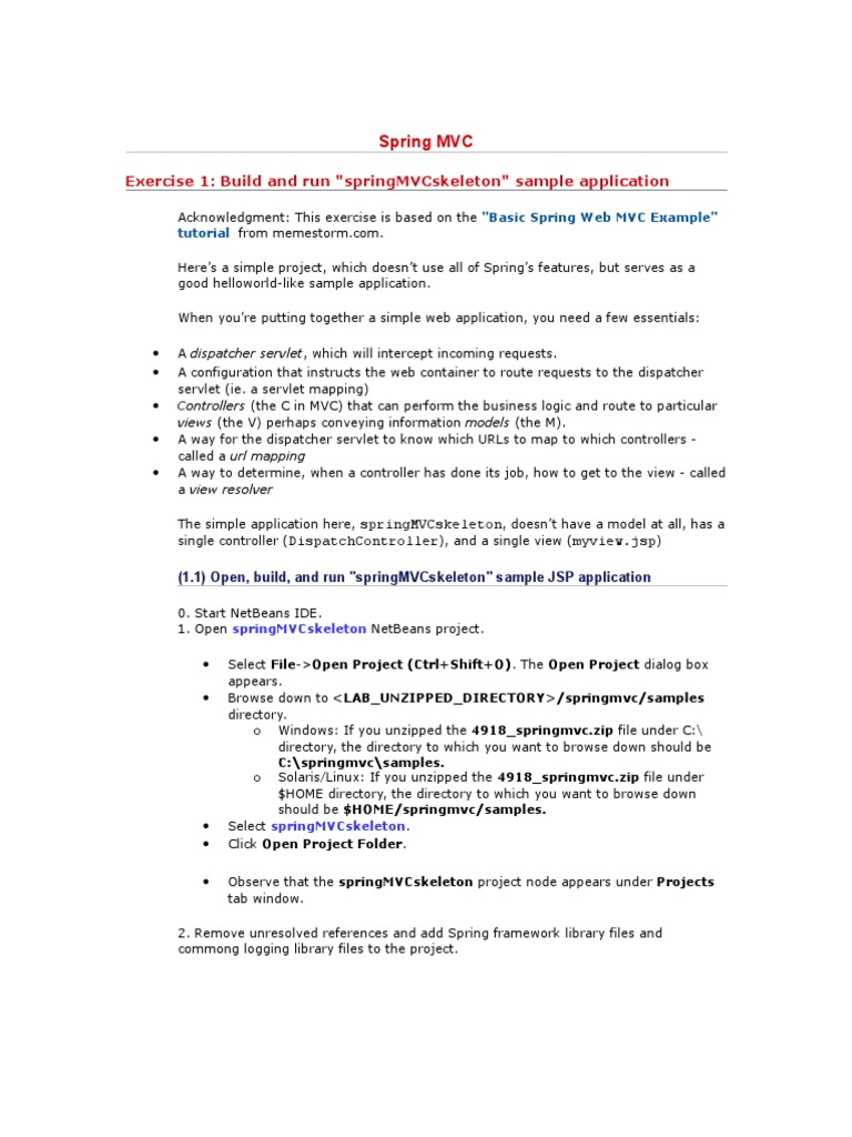 Build Spring Mvc Sample Application Pdf Java Servlet Html