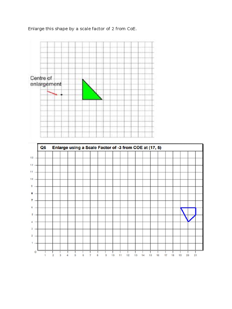 Enlarge This Shape by A Scale Factor of 2 From Coe | PDF