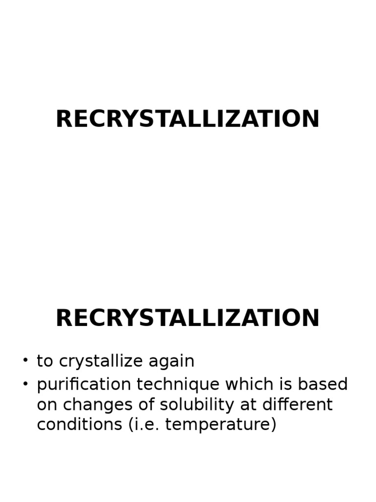 Experiment 4 Recrystallization | PDF | Solubility | Chemistry