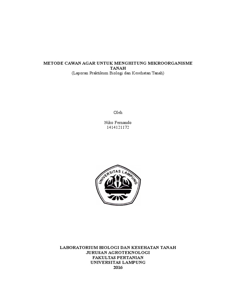Metode Cawan Agar Hitung Mikroba Tanah | PDF