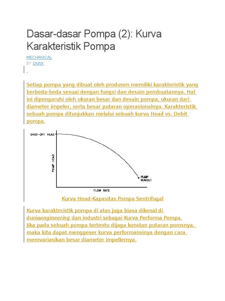 Dasar Pemilihan Pompa | PDF