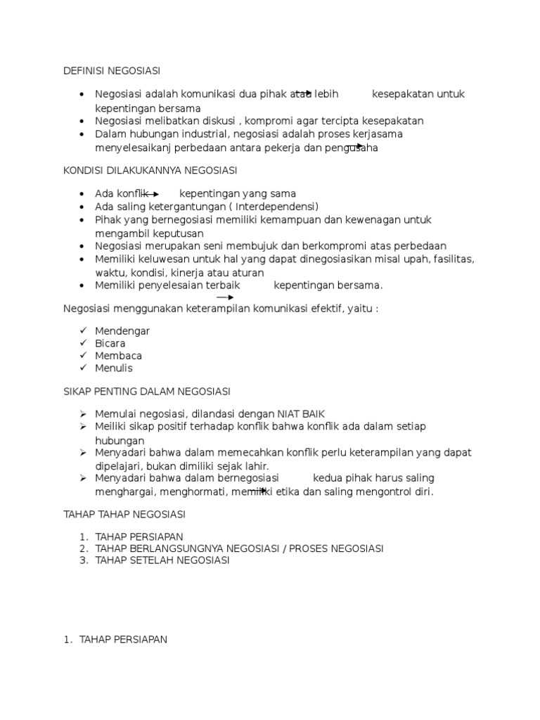 Definisi dan Proses Negosiasi Efektif | PDF