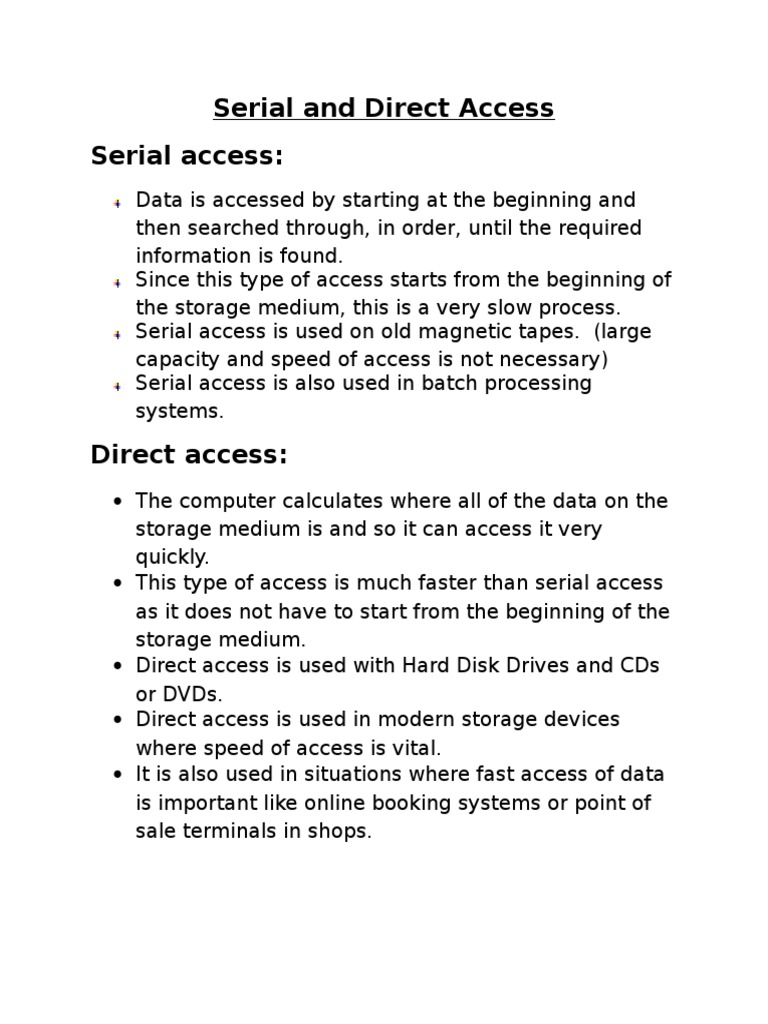 Serial and Direct Access | PDF