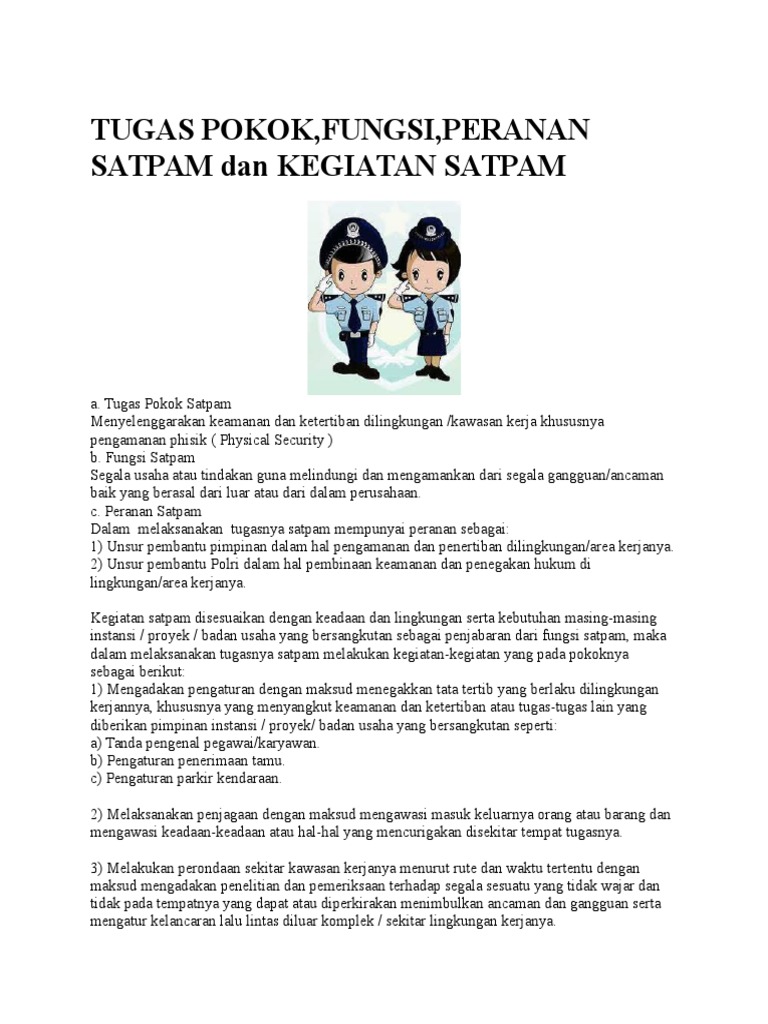 Tugas Pokok - Satpam | PDF