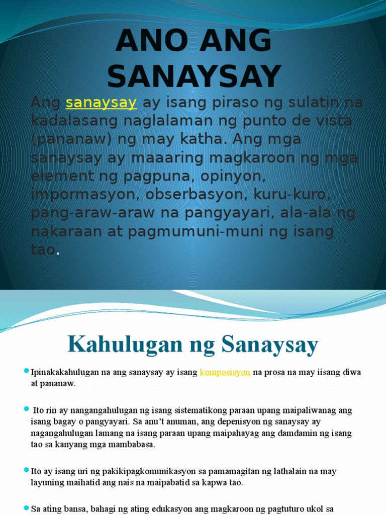 Ano Ang Sanaysay | PDF