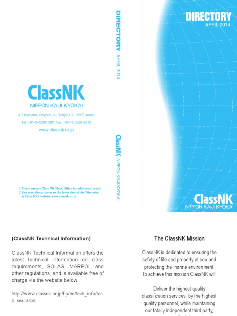 Class NK Directory | PDF | Ships | Shipping