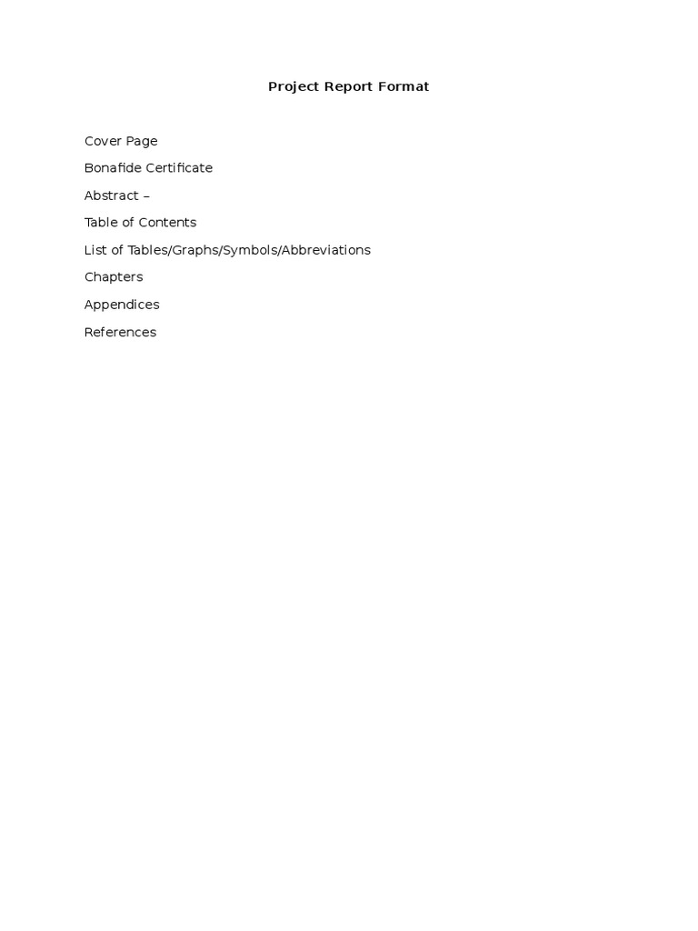 Project Report Structure Guide | PDF