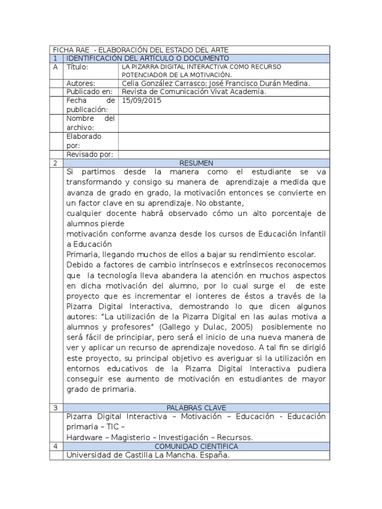 FICHA RAE 1 | Motivación | Autosuperación