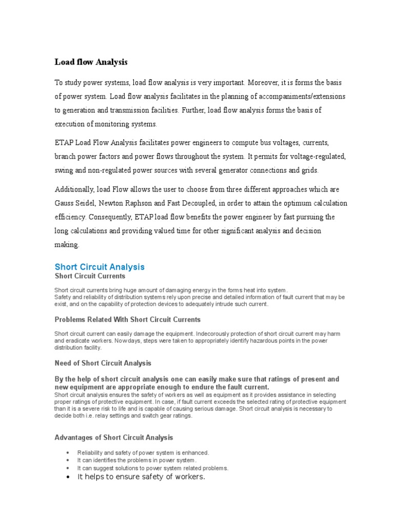 Load Flow Analysis Using ETAP | PDF | Science & Mathematics | Computers