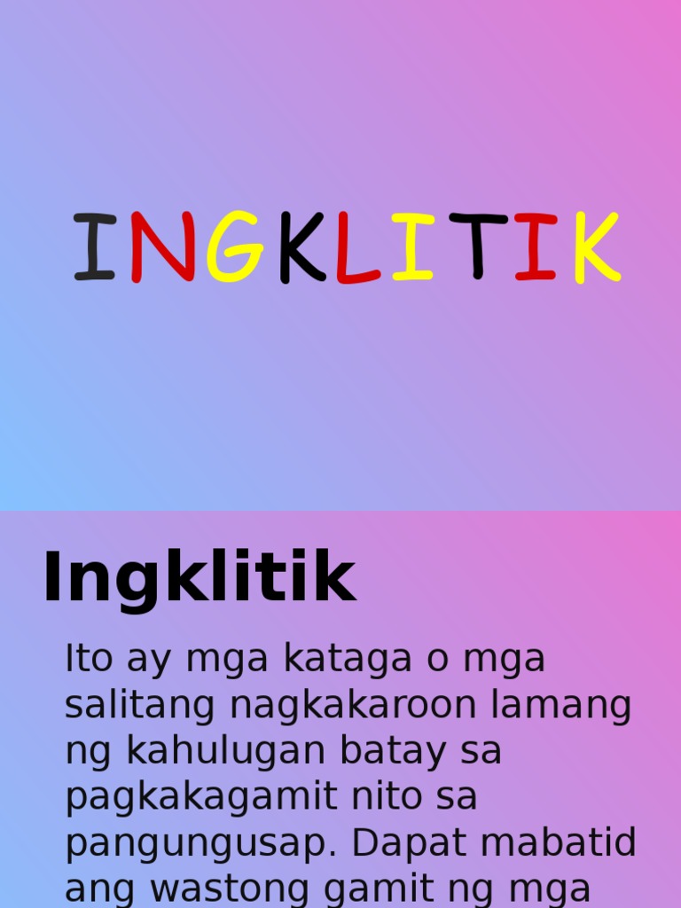 Ingklitik Report | PDF