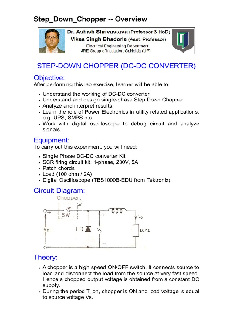 Step Down Chopper PDF | PDF | Electrical Network | Power Supply