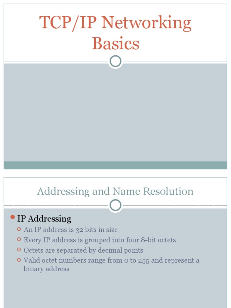 Tcp Ip Networking Basics Pdf Ip Address Domain Name System
