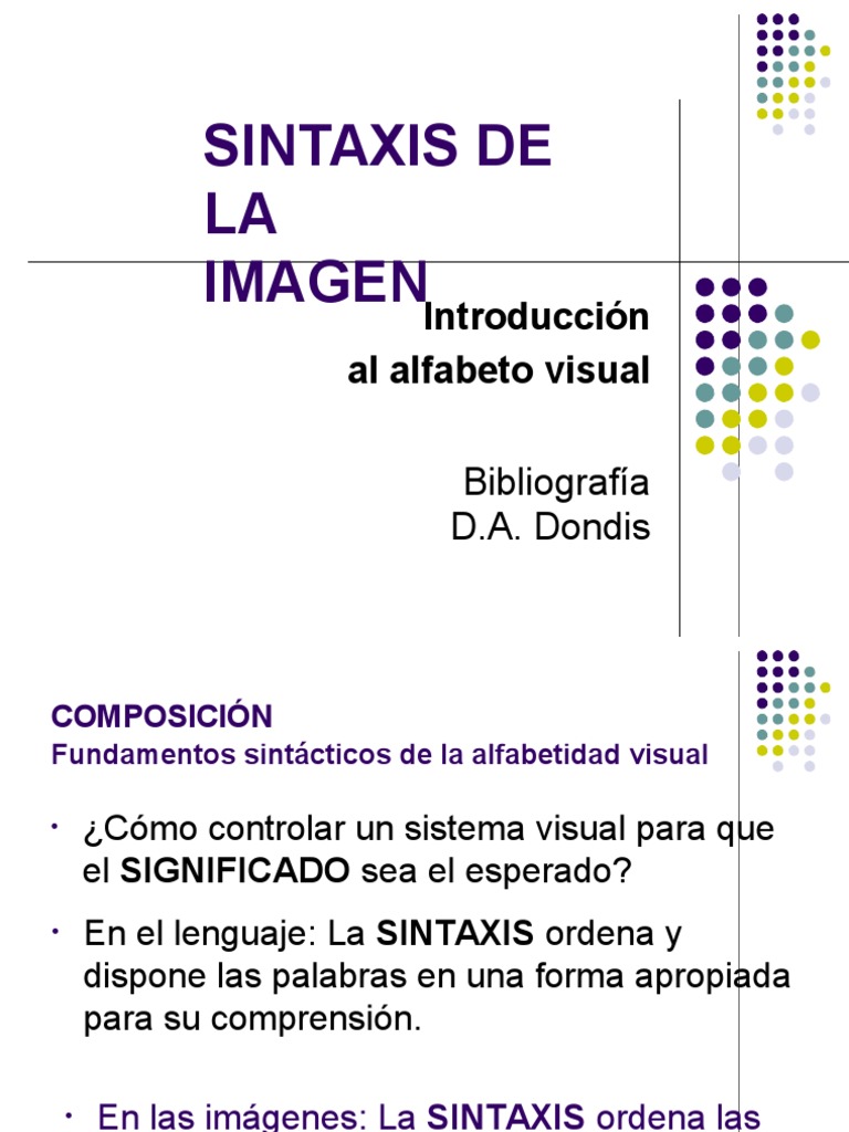 Sintaxis de La Imagen | PDF | Composición (artes visuales ...