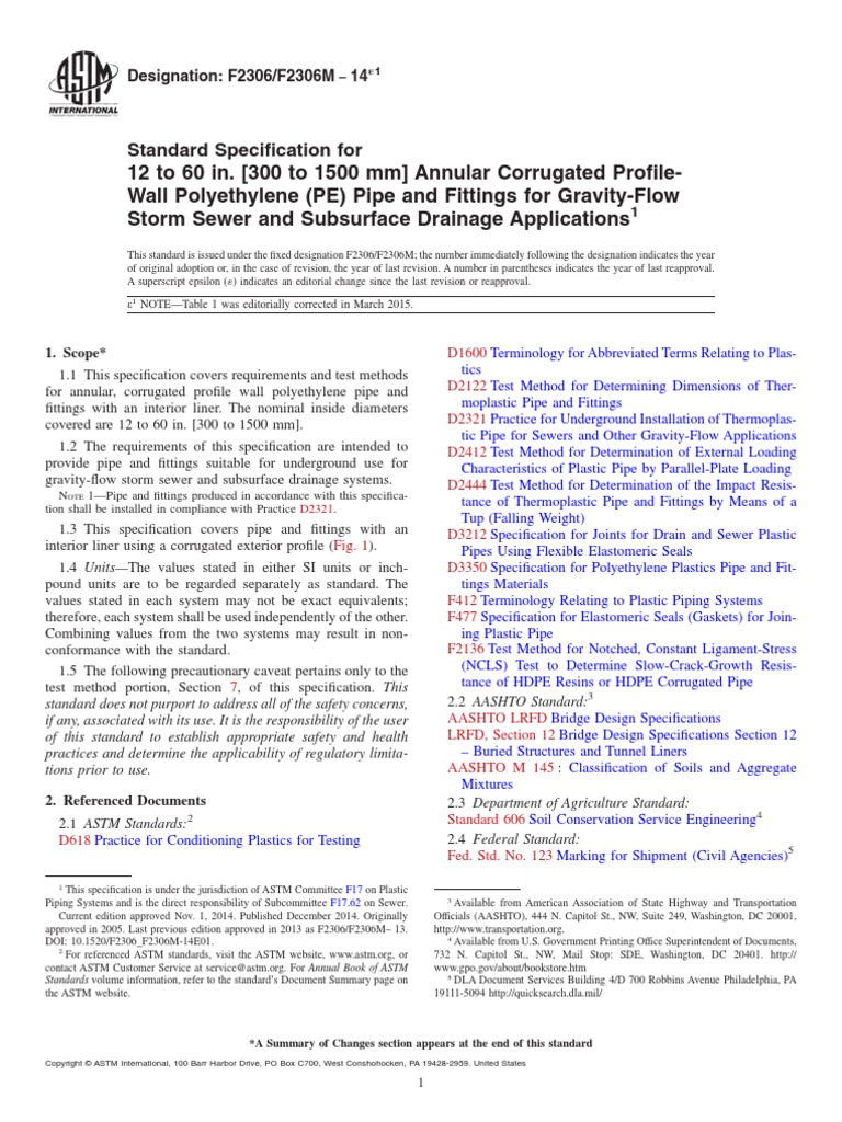 ASTM-F2306 | Pipe (Fluid Conveyance) | Buckling